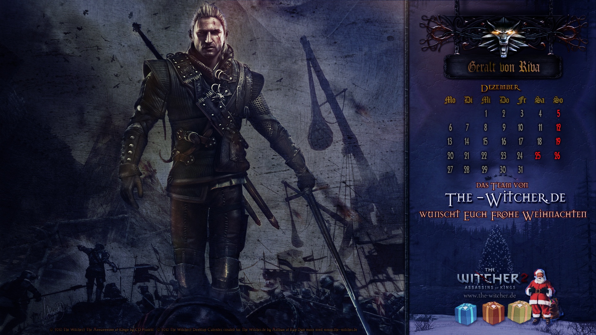 Праздничные обои и календари из Германии - Ведьмак - Хроники Каэр ...